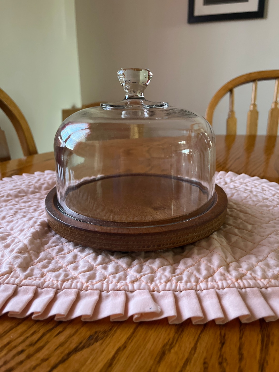 Glass Dome, Wooden Base Cheese Keeper/tray - Etsy