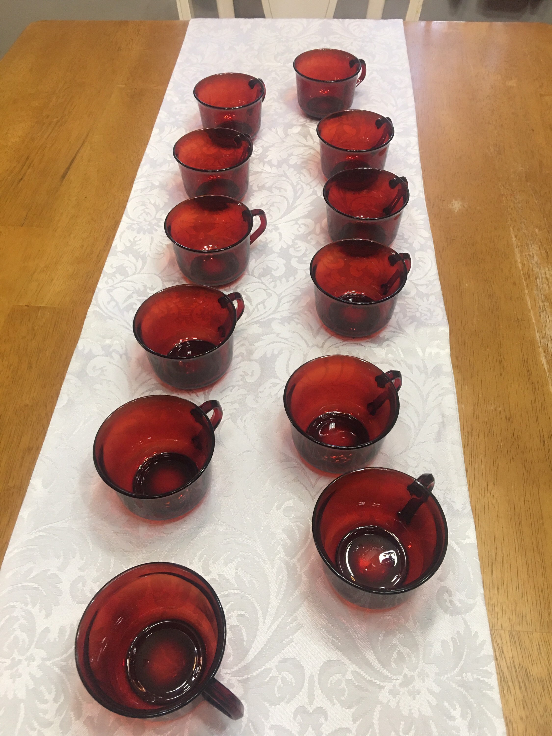 Lenox Ruby Red Arcoroc France Salad Dessert Saucer Cup Dinnerware - Etsy