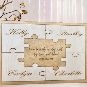Personalized Unity Puzzle, Unity Ceremony Puzzle Wood, Blended Family ...