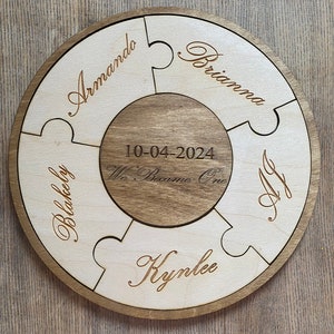 Personalized Unity Puzzle, Unity Ceremony Puzzle Wood, Blended Family ...