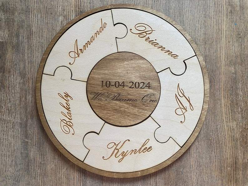 Personalized Unity Puzzle, Unity Ceremony Puzzle Wood, Blended Family ...