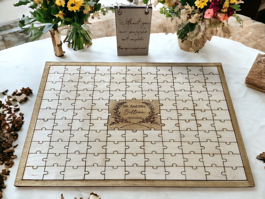 Personalized Jigsaw Puzzle Wedding Guest Book Puzzle for Graduation ...