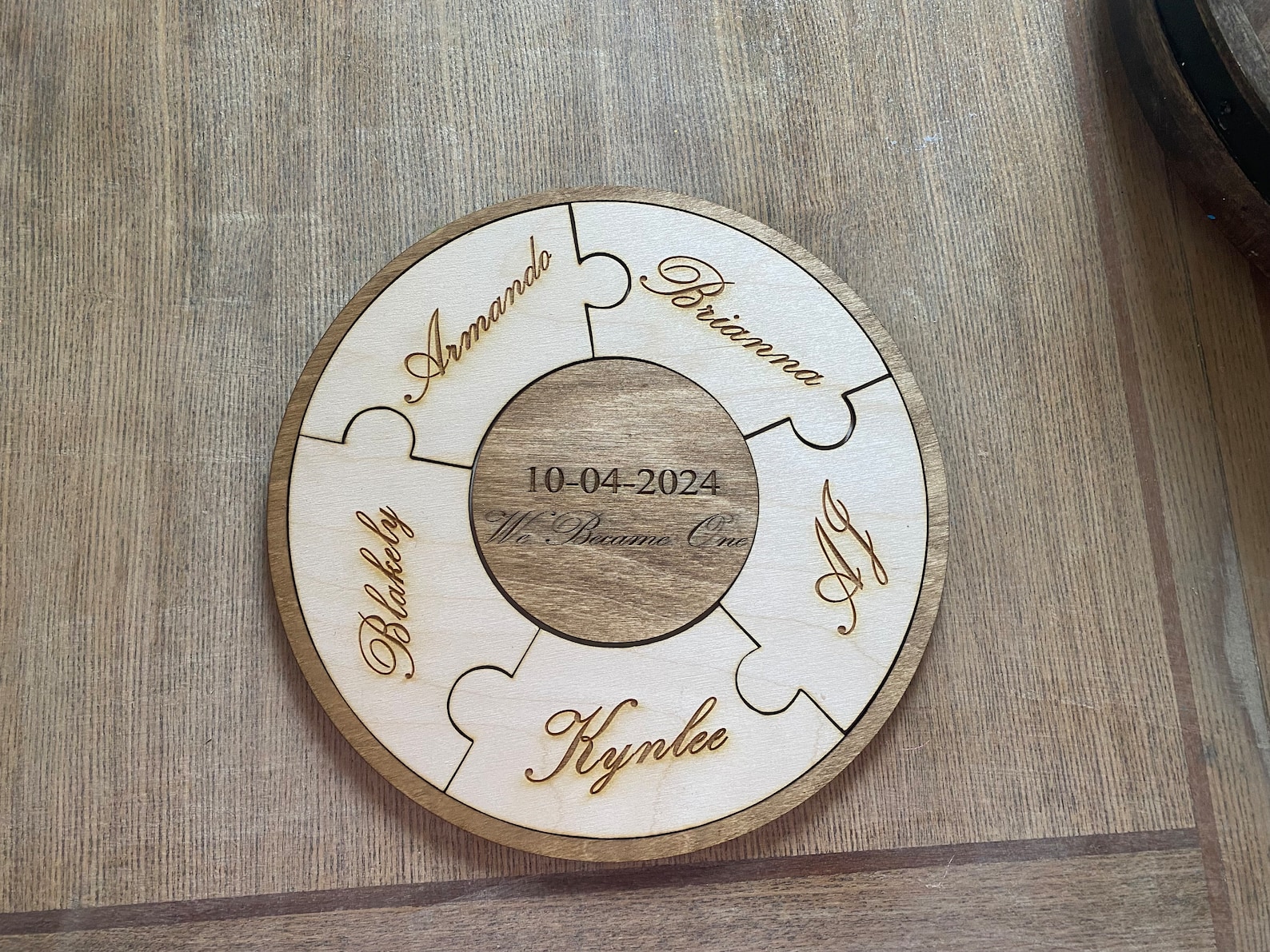 Personalized Unity Puzzle, Unity Ceremony Puzzle Wood, Blended Family ...