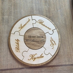Personalized Unity Puzzle, Unity Ceremony Puzzle Wood, Blended Family ...
