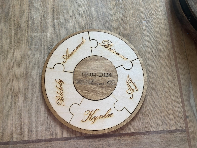 Personalized Unity Puzzle, Unity Ceremony Puzzle Wood, Blended Family ...