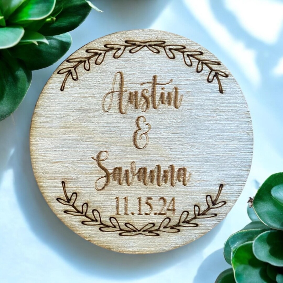 Custom Wood Magnet Wedding Favors for Guests, Personalized Cute ...
