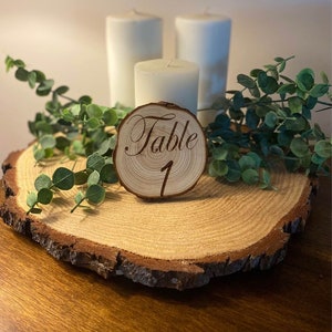 Farmhouse Wedding Table Decor Rustic Wedding Table Numbers Wood Slice ...