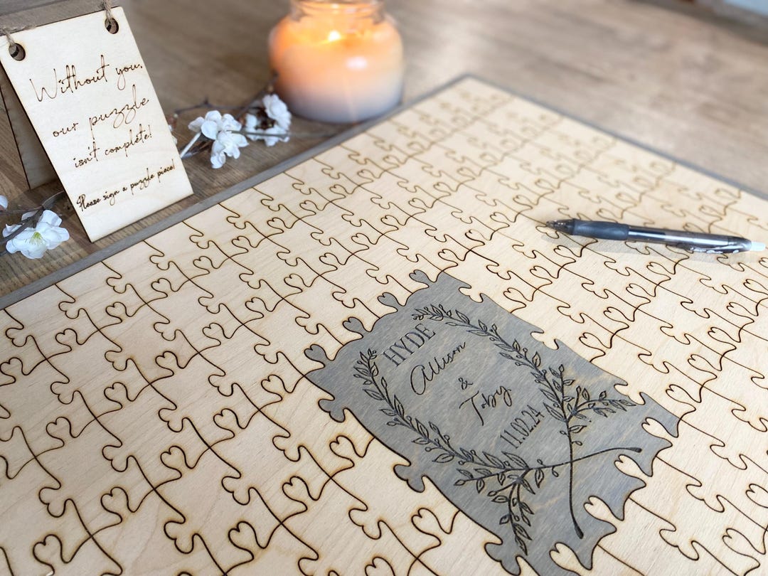 Personalized Wood Puzzle Guest Book Alternative Wedding Guest Book ...