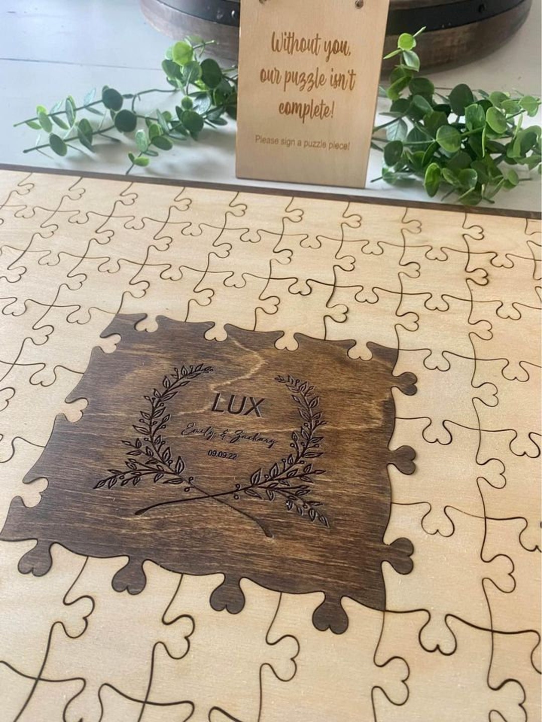 Personalized Wood Puzzle Guest Book Alternative Wedding Guest - Etsy