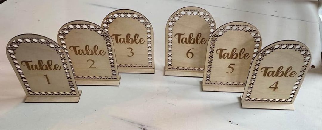 Boho Wedding Table Number Stands Wood, Rattan Table Numbers for Wedding ...