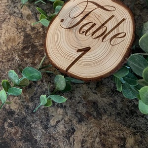 Farmhouse Wedding Table Decor Rustic Wedding Table Numbers Wood Slice ...