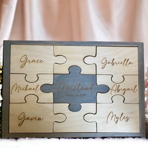 Personalized Unity Puzzle, Unity Ceremony Puzzle Wood, Blended Family ...