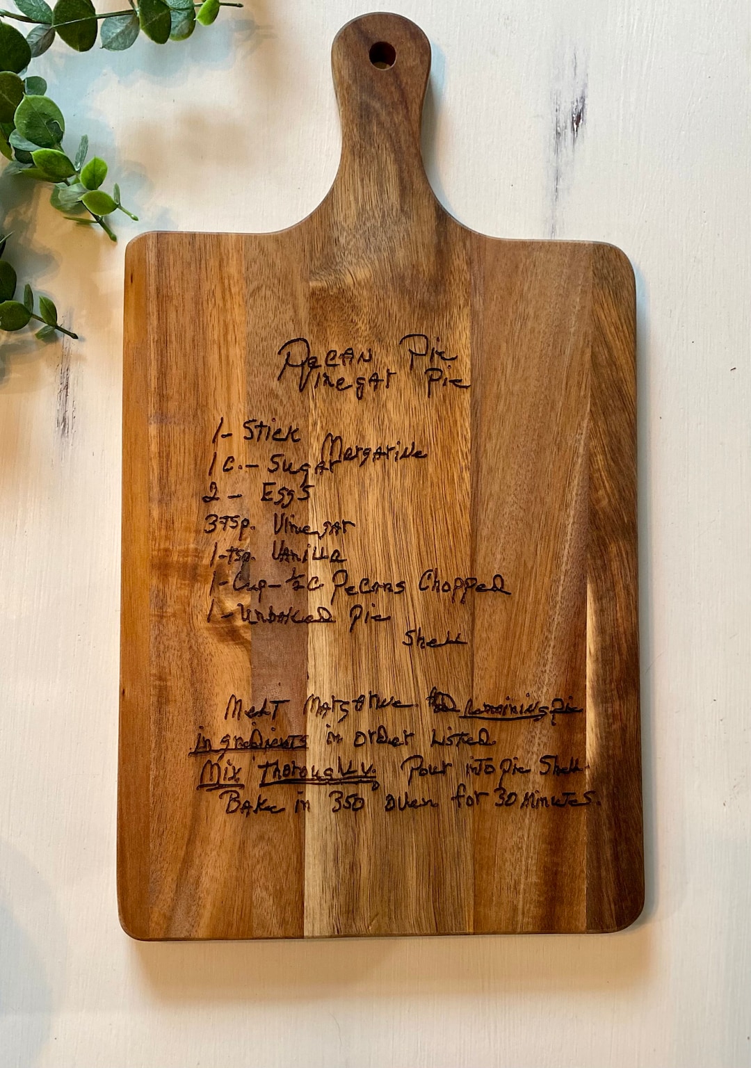 Custom Handwritten Recipe Cutting Board Handmade Sentimental - Etsy