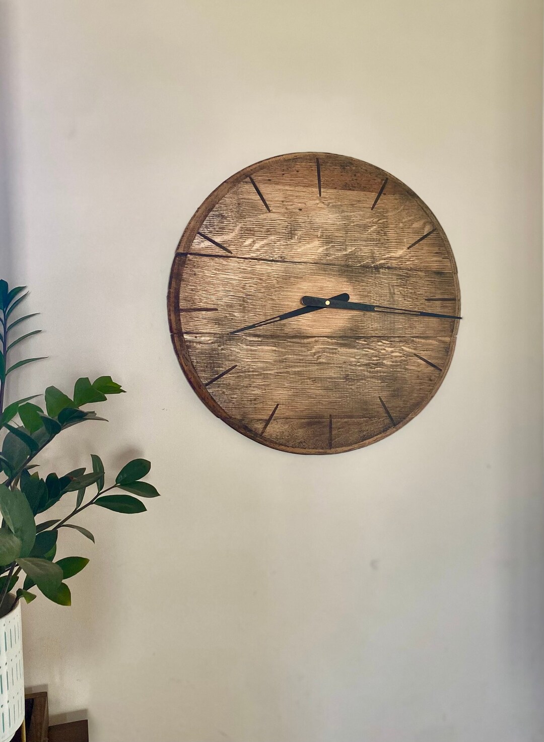 Whiskey Barrel Clock Wood, Home Bar Decor, 5th Anniversary Gift for ...