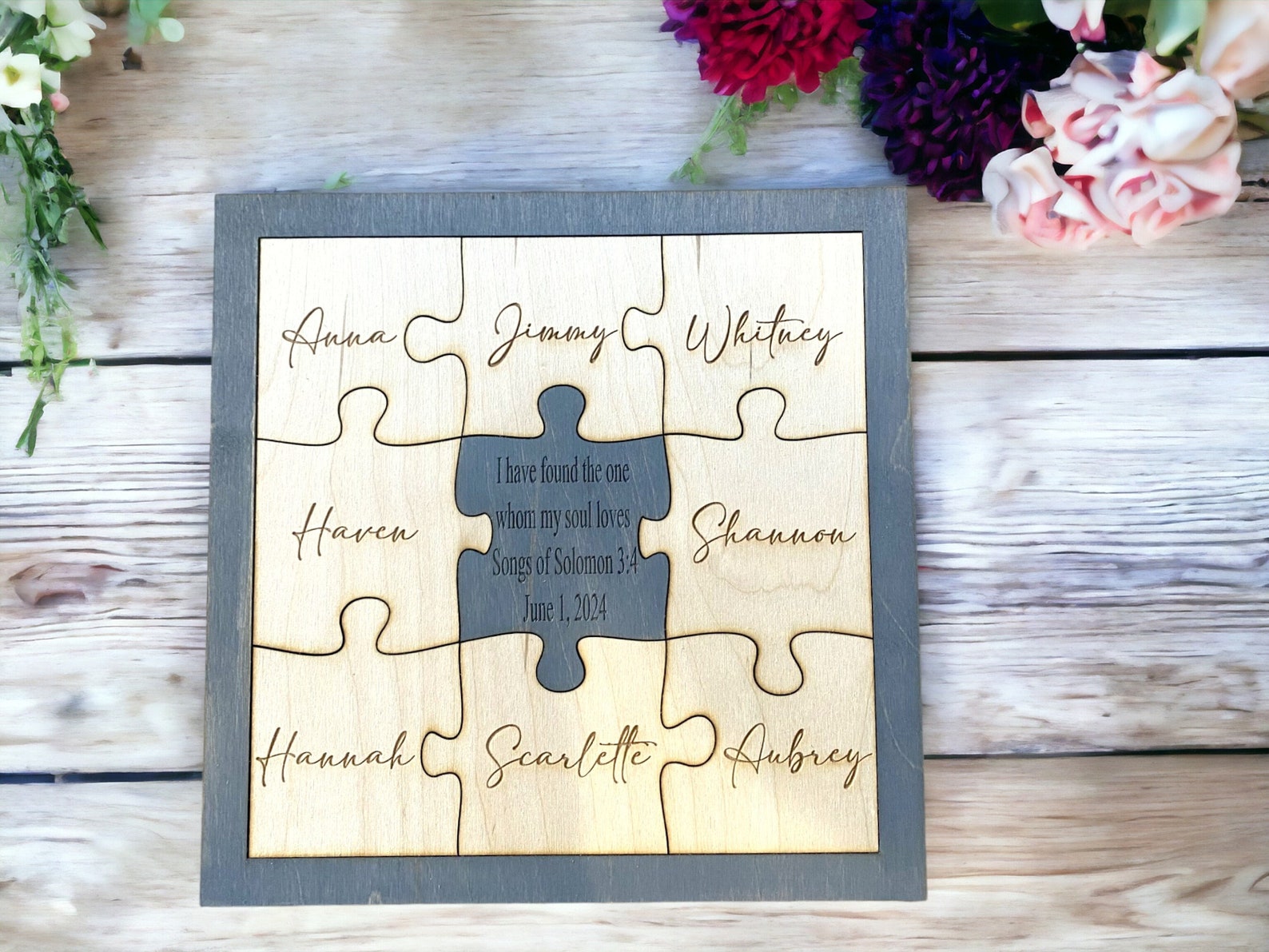 Personalized Unity Puzzle for Blended Family, Unity Puzzle for Wedding ...