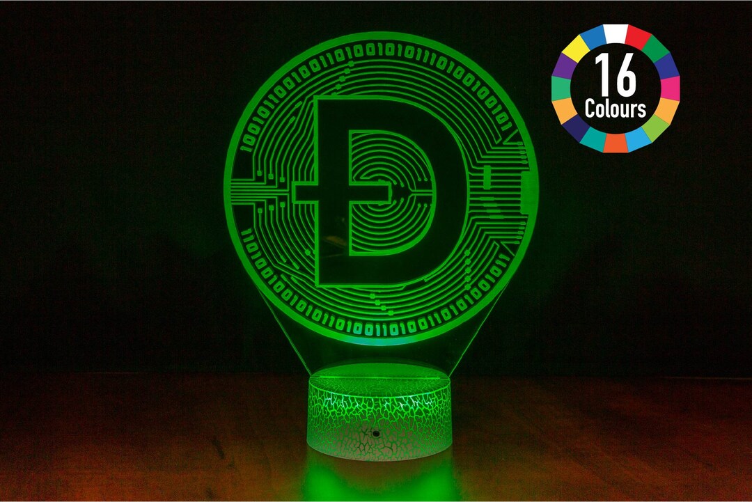 Doge Coin Logo Gold Coin 3D Illusion Night Light USB LED Table Lamp ...