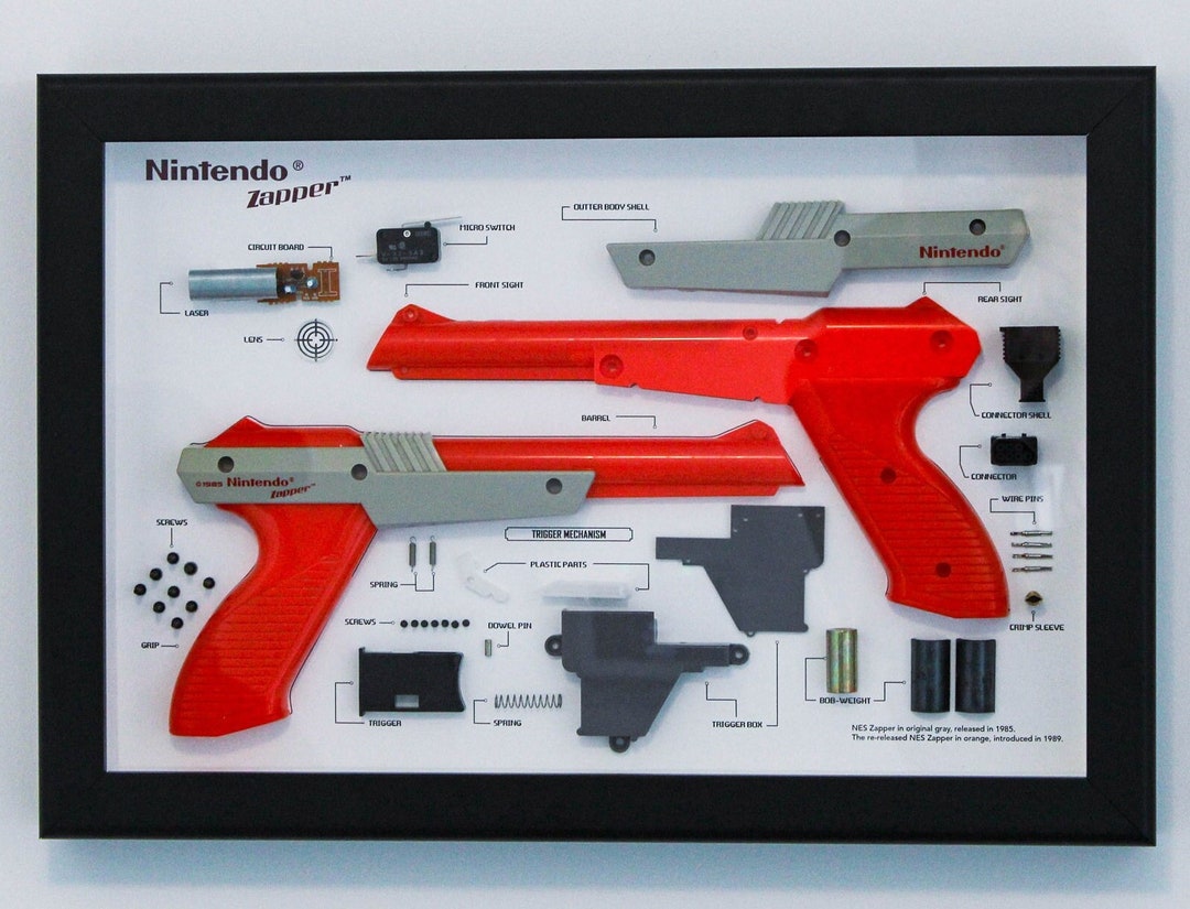 Framed NES Zapper Light Gun Disassembled Game Controller Wall Art Gifts ...