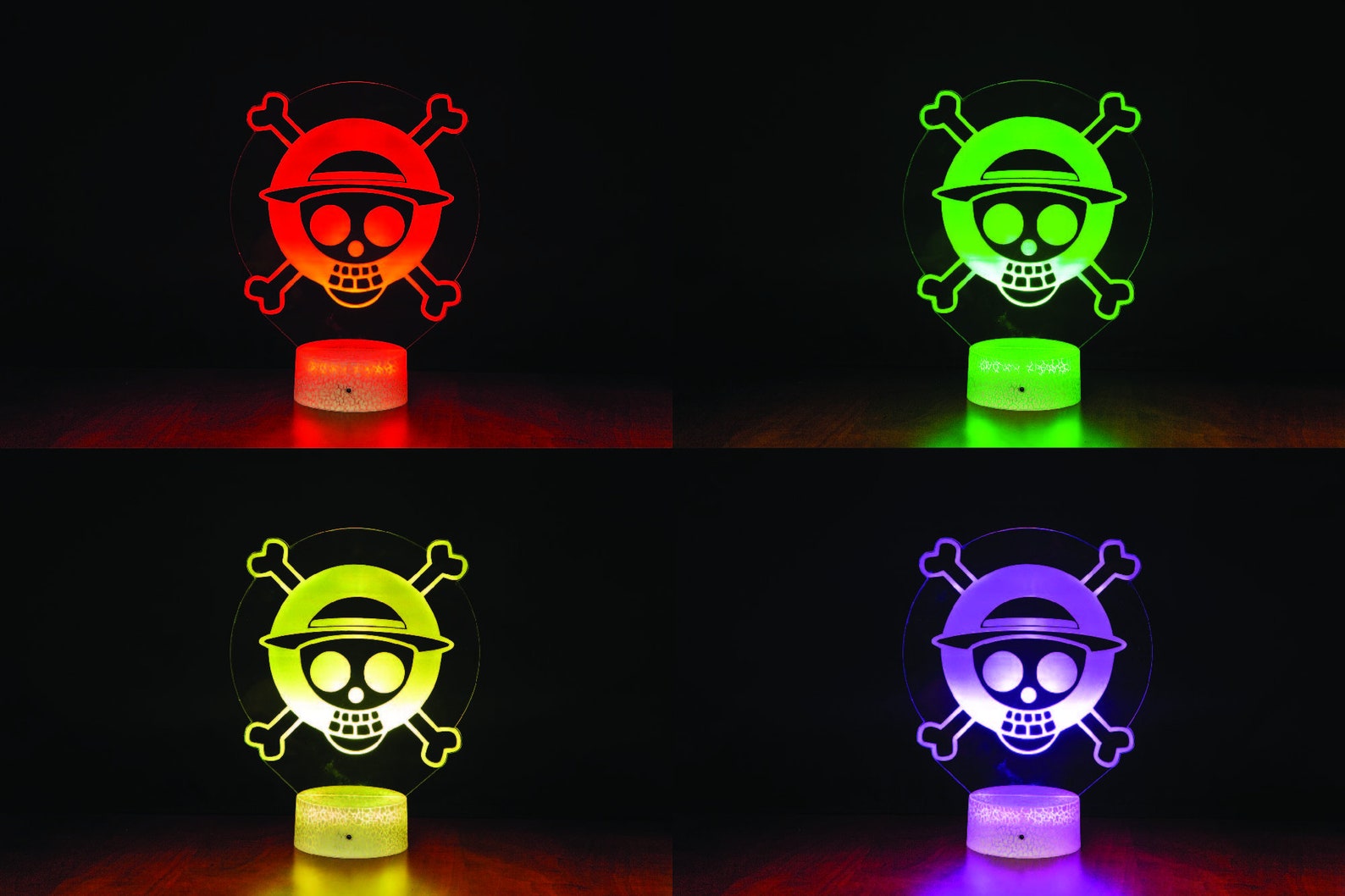 One Piece Logo 3D Illusion Night Light USB LED Table Lamp - Etsy