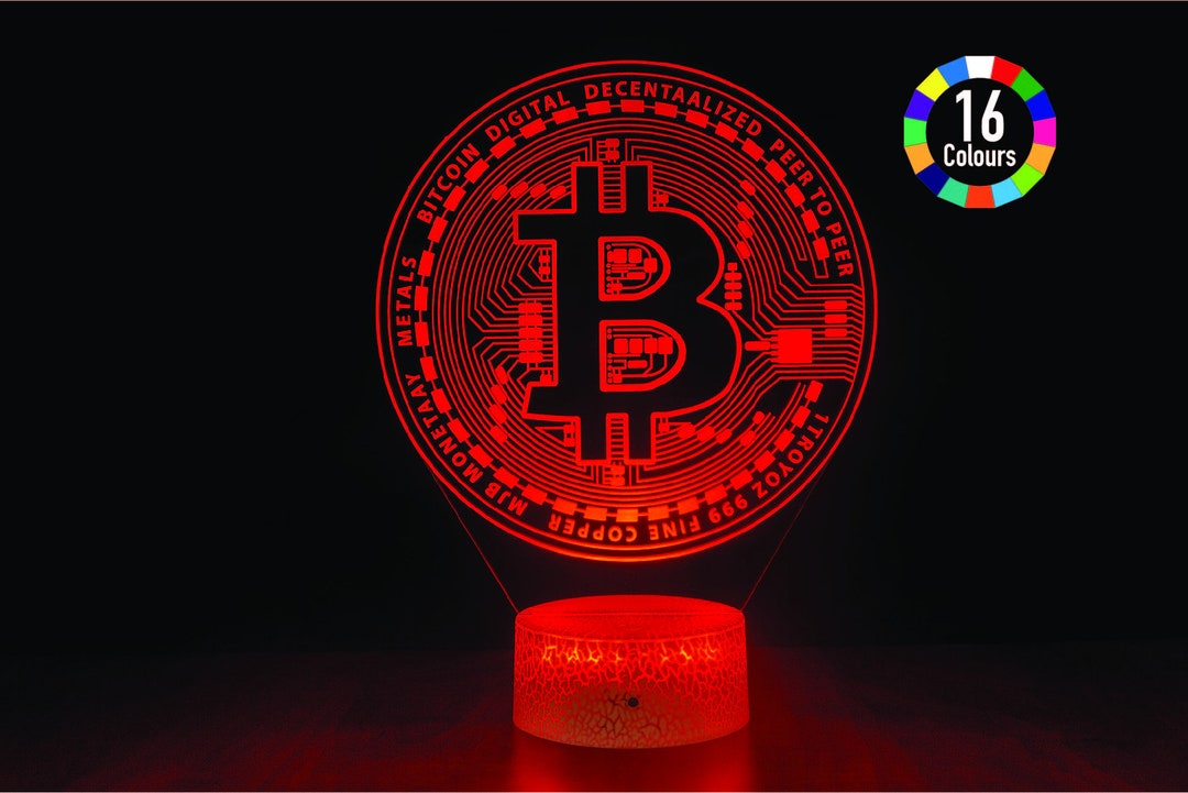 Bitcoin Gold Coin Logo 3D Illusion Night Light USB LED Table Lamp ...