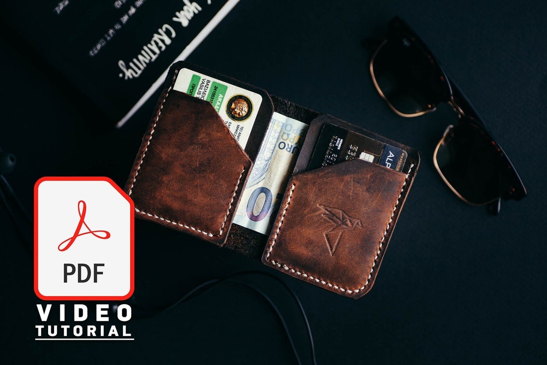 Minimalist Bifold Wallet Pattern: Leather Card & Cash (downloadable PDF ...