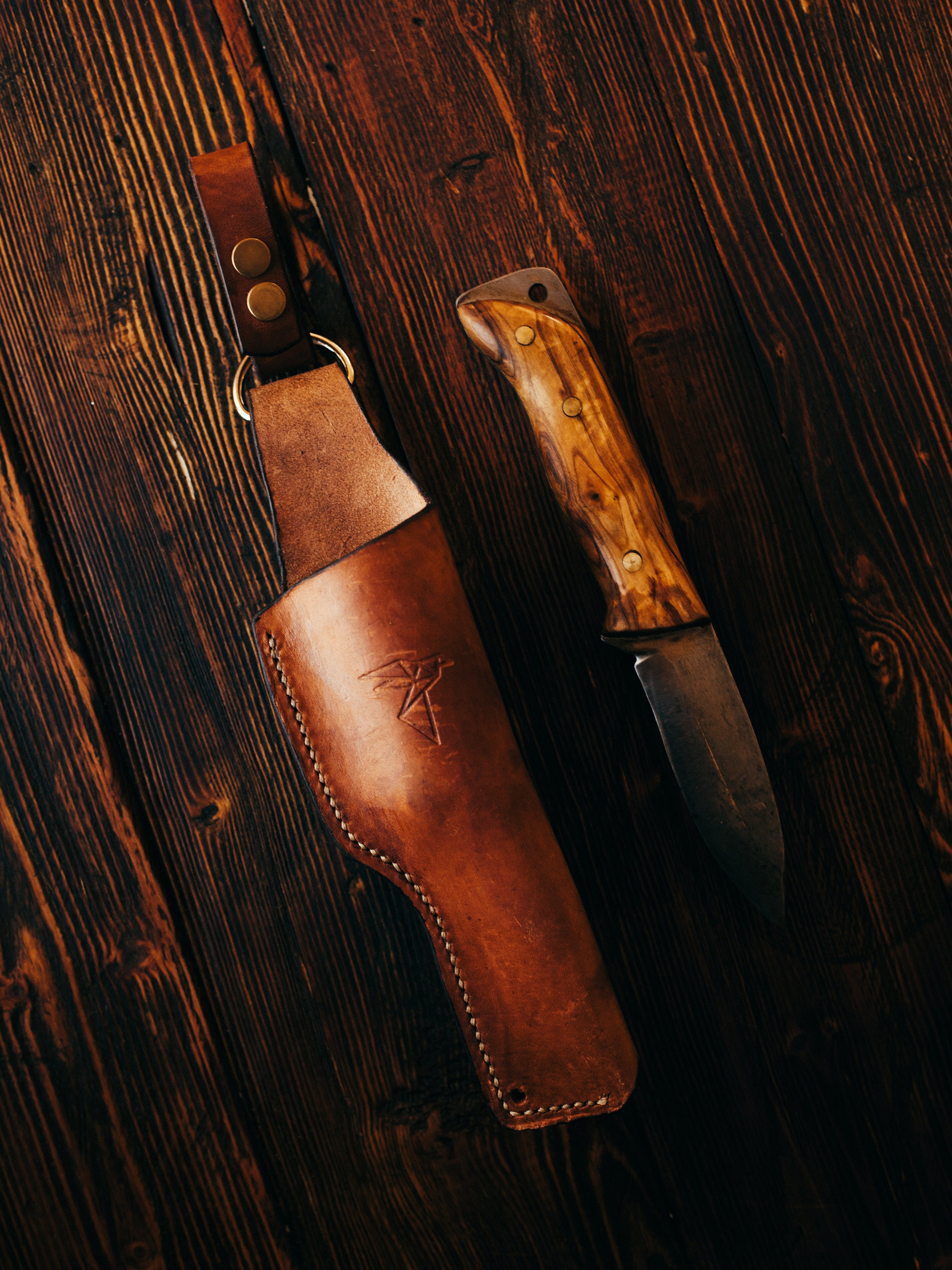 Custom Knife Sheath With Dangler Full-grain Cretan Veg-tan - Etsy