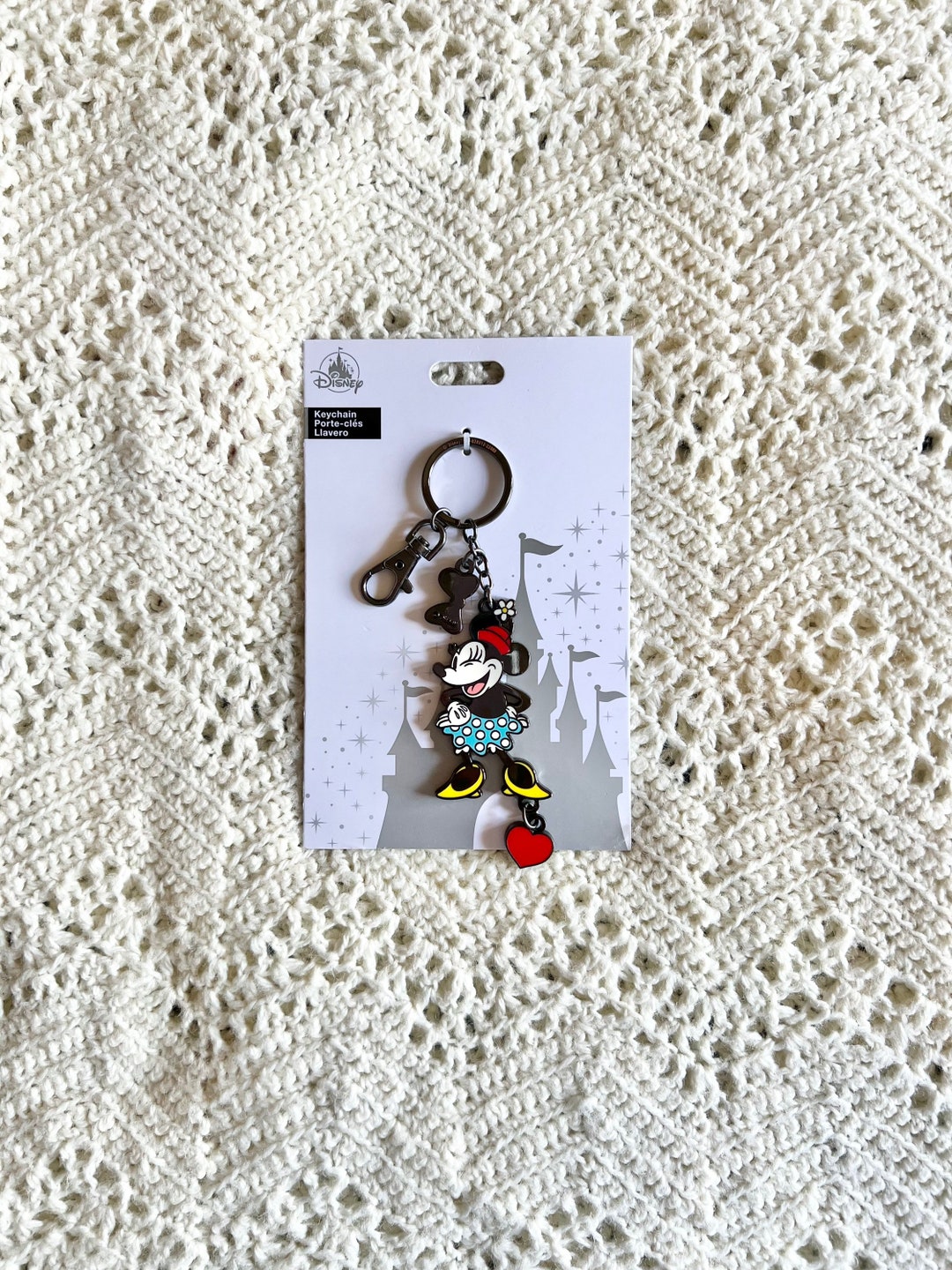 New Disneys Minnie Mouse Charm Keychain - Etsy