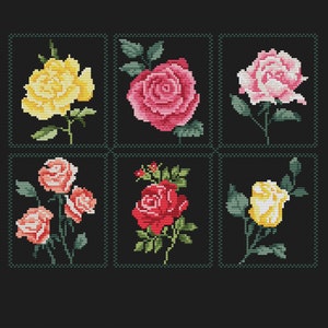 Rose Sampler Cross Stitch Pattern,flower Mini,small Floral Cross Stitch ...