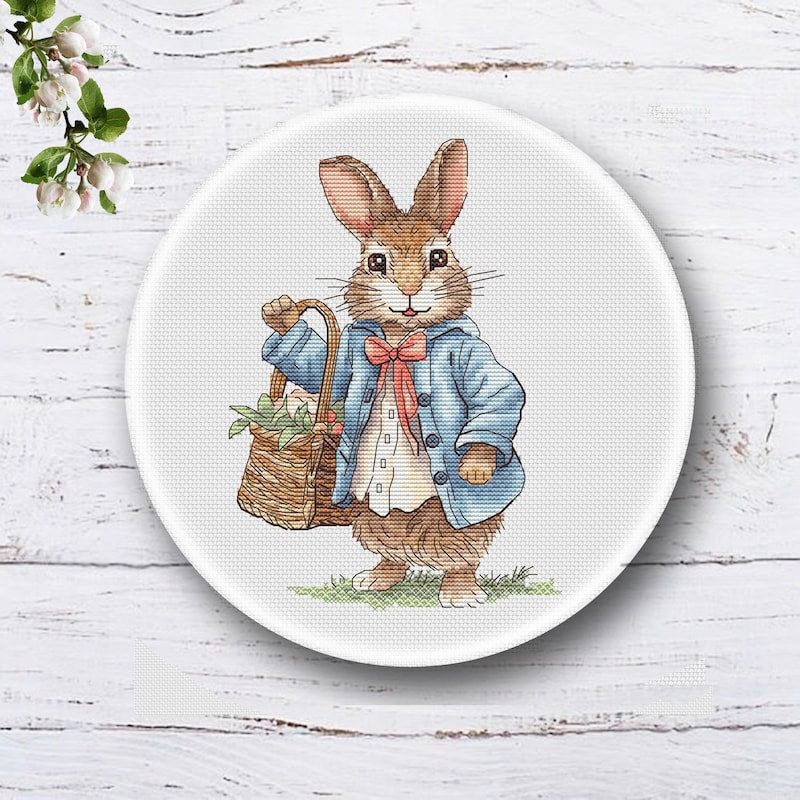 Rabbit Cross Stitch - Etsy