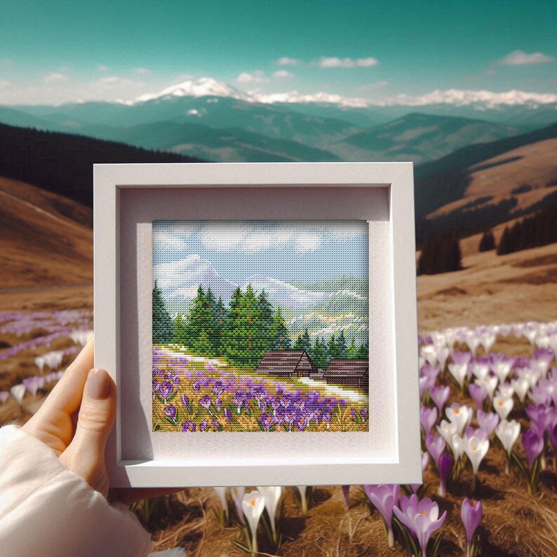 Mountain Landscape Cross Stitch Pattern – Digital PDF, 100x100 Stitches ...