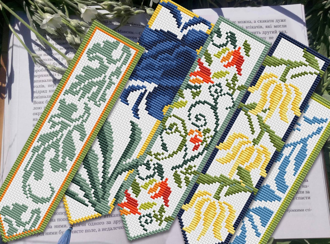 Vintage William Morris Floral Bookmarks Cross Stitch Pattern, Gift for ...