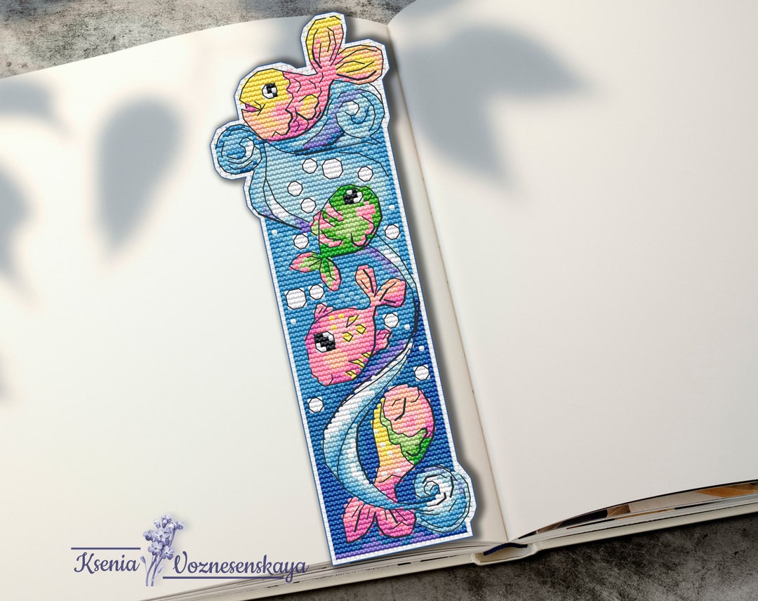 Funny and Cute Ocean Fish Bookmark Cross-stitch Pattern Perfect Gift ...