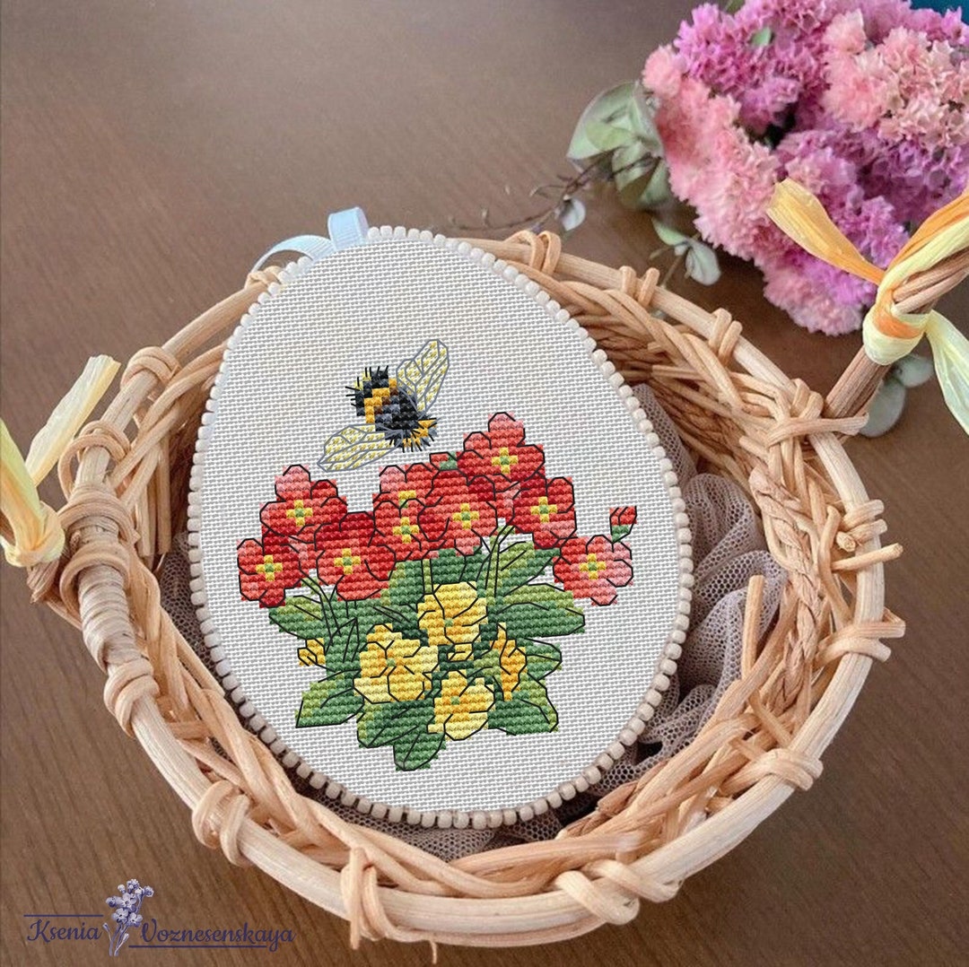 Pinkeep Cross Stitch Pattern PDF Easter Decor Egg Simple Cross Stitch ...