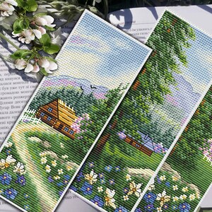 Mountain Spring Bookmark Cross Stitch Pattern: Nature Landscape (PDF ...