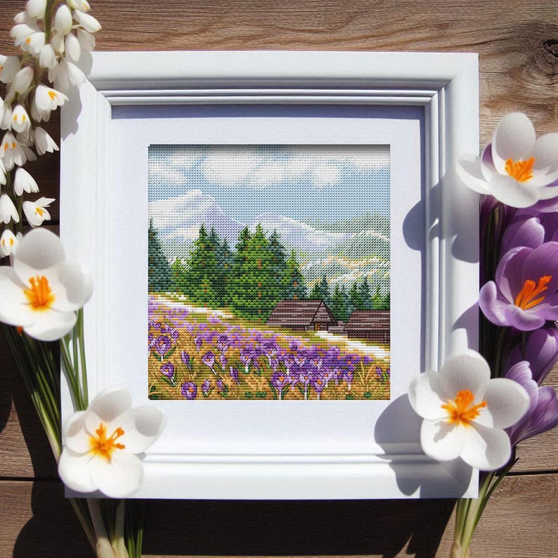 Mountain Landscape Cross Stitch Pattern – Digital PDF, 100x100 Stitches ...