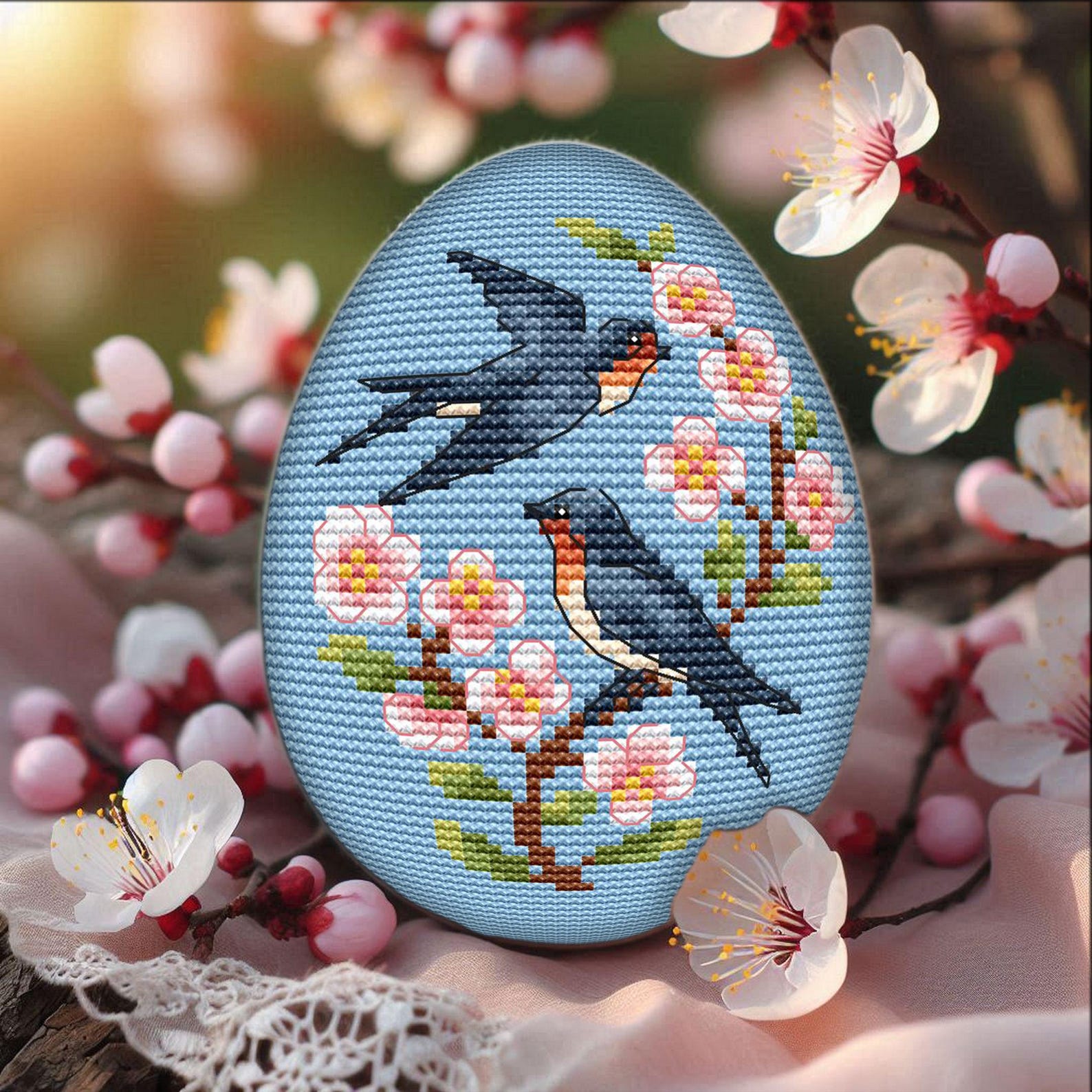 Mini Easter Cross Stitch Pattern Set: Spring Birds, Tulips (digital ...