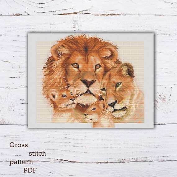 Lion and Lioness Cross Stitch Pattern Animals Cross Stitch - Etsy
