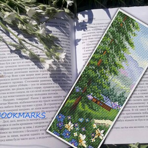 Mountain Spring Bookmark Cross Stitch Pattern: Nature Landscape (PDF ...