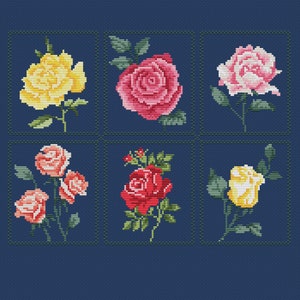 Rose Sampler Cross Stitch Pattern,flower Mini,small Floral Cross Stitch ...