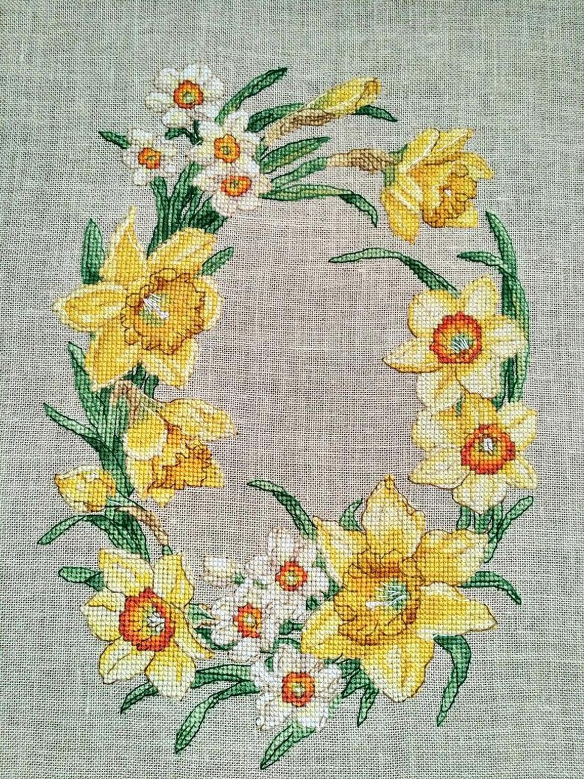 Daffodil Cross Stitch Pattern Embroidery Design modern Cross | Etsy