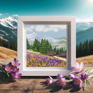 Mountain Landscape Cross Stitch Pattern – Digital PDF, 100x100 Stitches ...