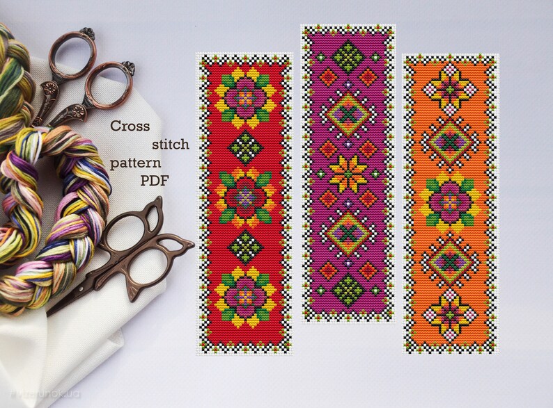 3 Bookmarks Cross Stitch Pattern Instant Download Book Cross - Etsy