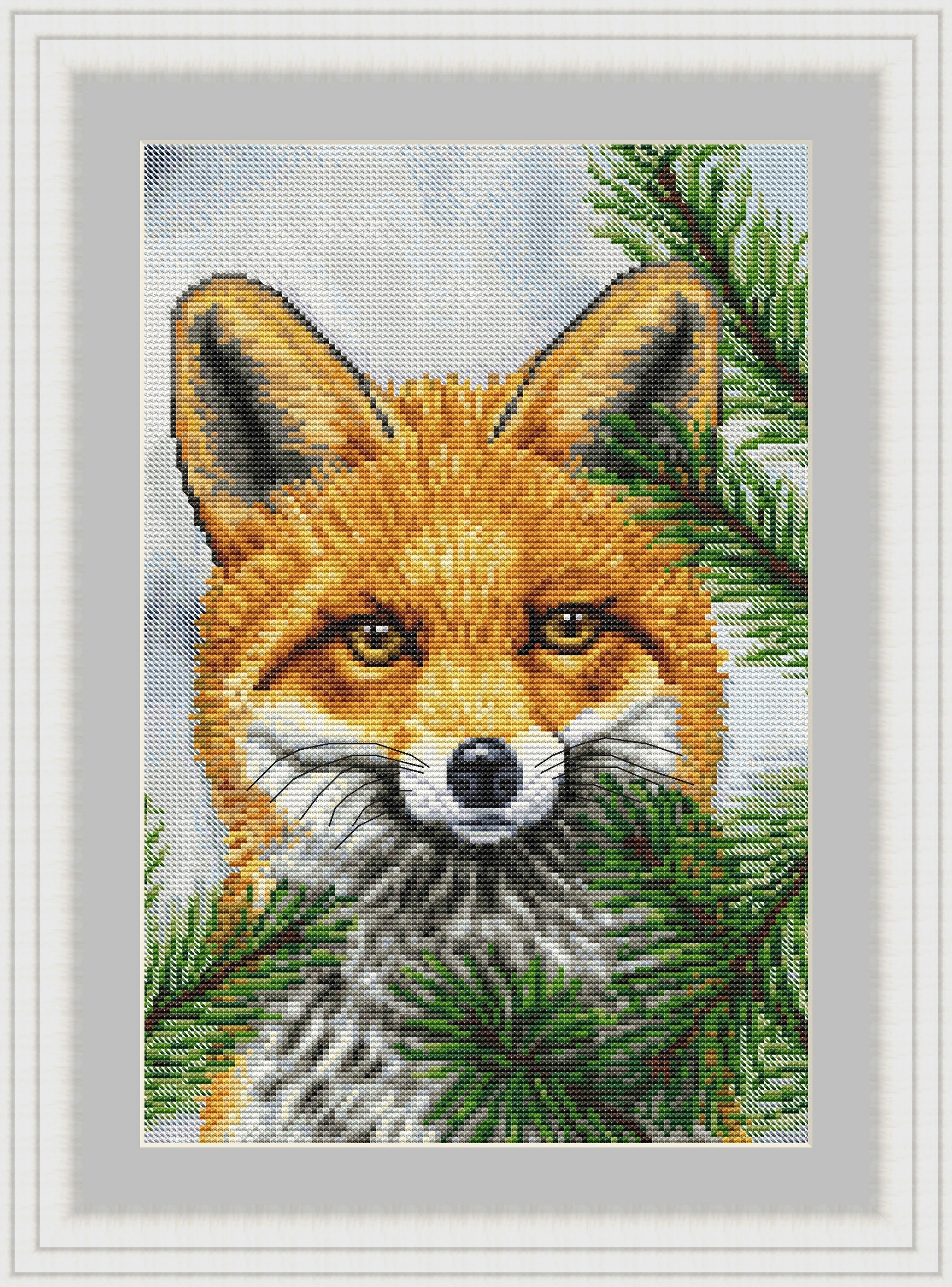 Fox Cross Stitch Pattern Embroidery Design Modern Cross - Etsy