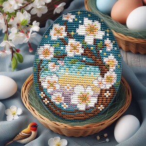 Mini Easter Cross Stitch Pattern Set: Spring Birds, Tulips (digital ...