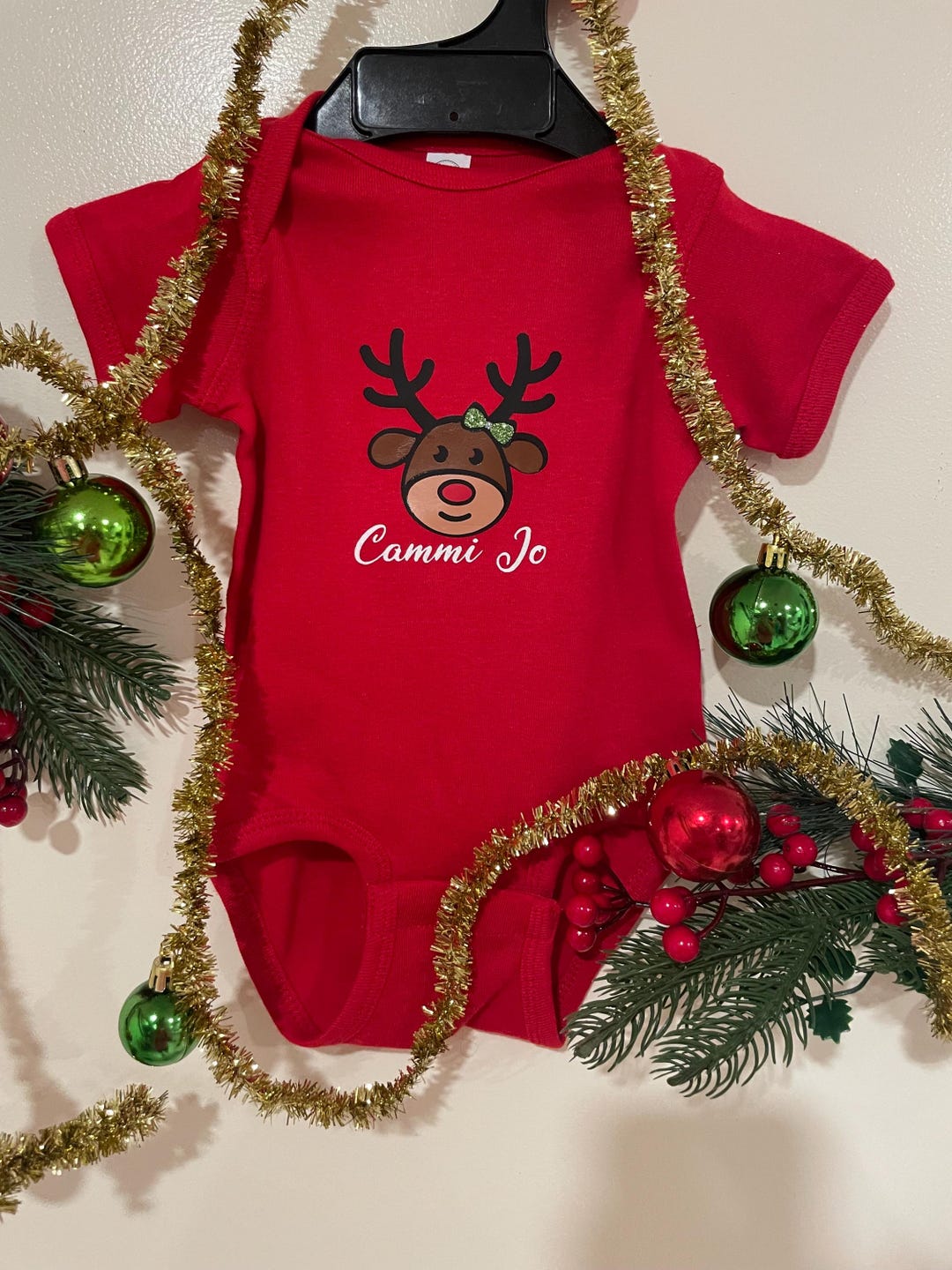 CUSTOM Holiday Reindeer Kids Shirts, Tshirts, Onesies, Body Suits - Etsy