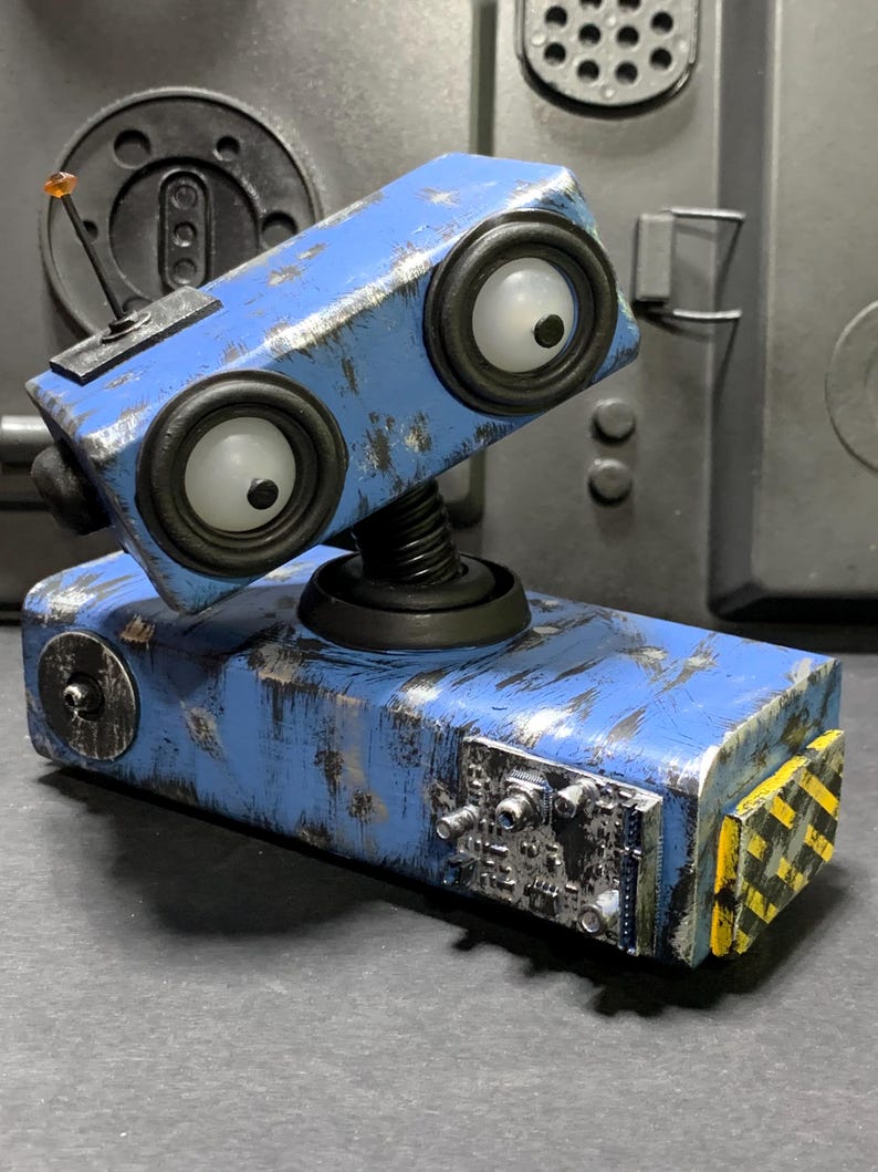 Robot. #363. Blue Blockhead Bot. - Etsy