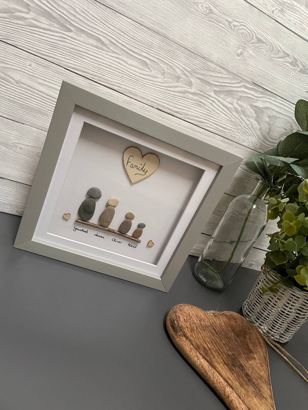 Handmade grandparents Pebble Art Picture - Etsy UK