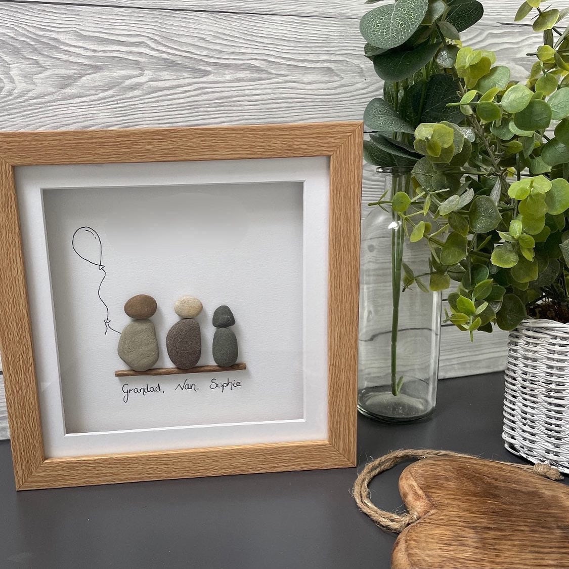 Handmade Fathers Day Pebble Art personalised with any phrase. | Etsy