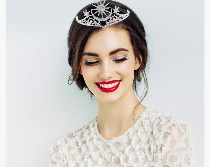 Celestial Sun & Moon Tiara, Pagan, Goddess, Crown, Wicca, Witch, Ritual ...