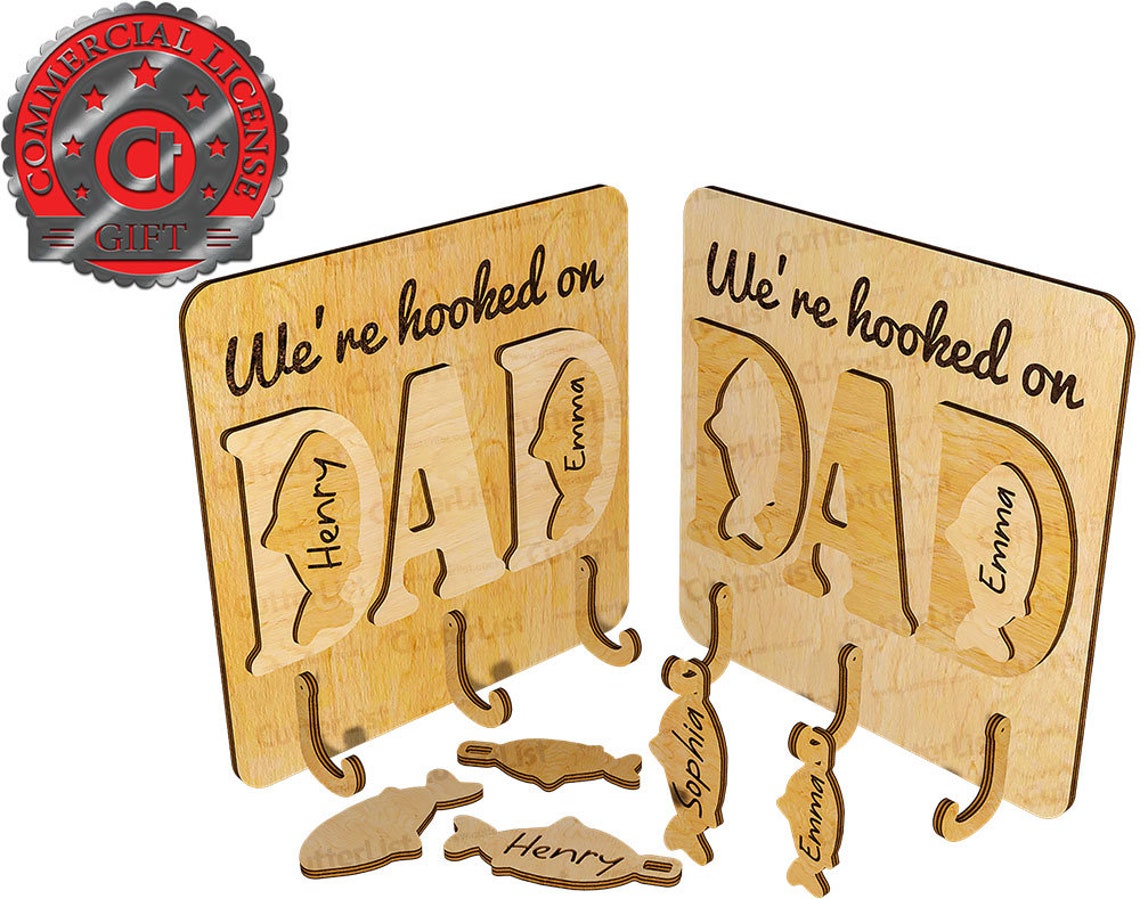 Father's Day Gift Wood Dad Sign Keys Hanger Laser Cut - Etsy