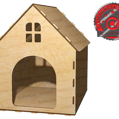 Pets Wood House Dog and Cat House Laser Cut Design Layout - Etsy